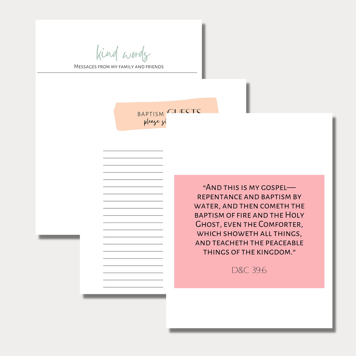 Baptism Memory Book LDS Printable Baptism Book Baptism Journal LDS ...