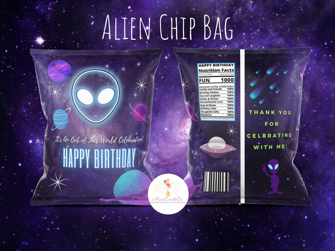 Alien Chip Bag| Birthday| Party Favors| Chip Bag - Etsy