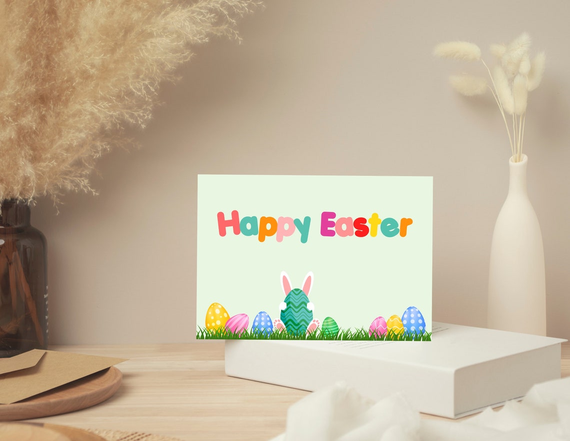 Whimsical Easter Card, Bunny and Eggs (PDF Pattern) - Etsy Canada