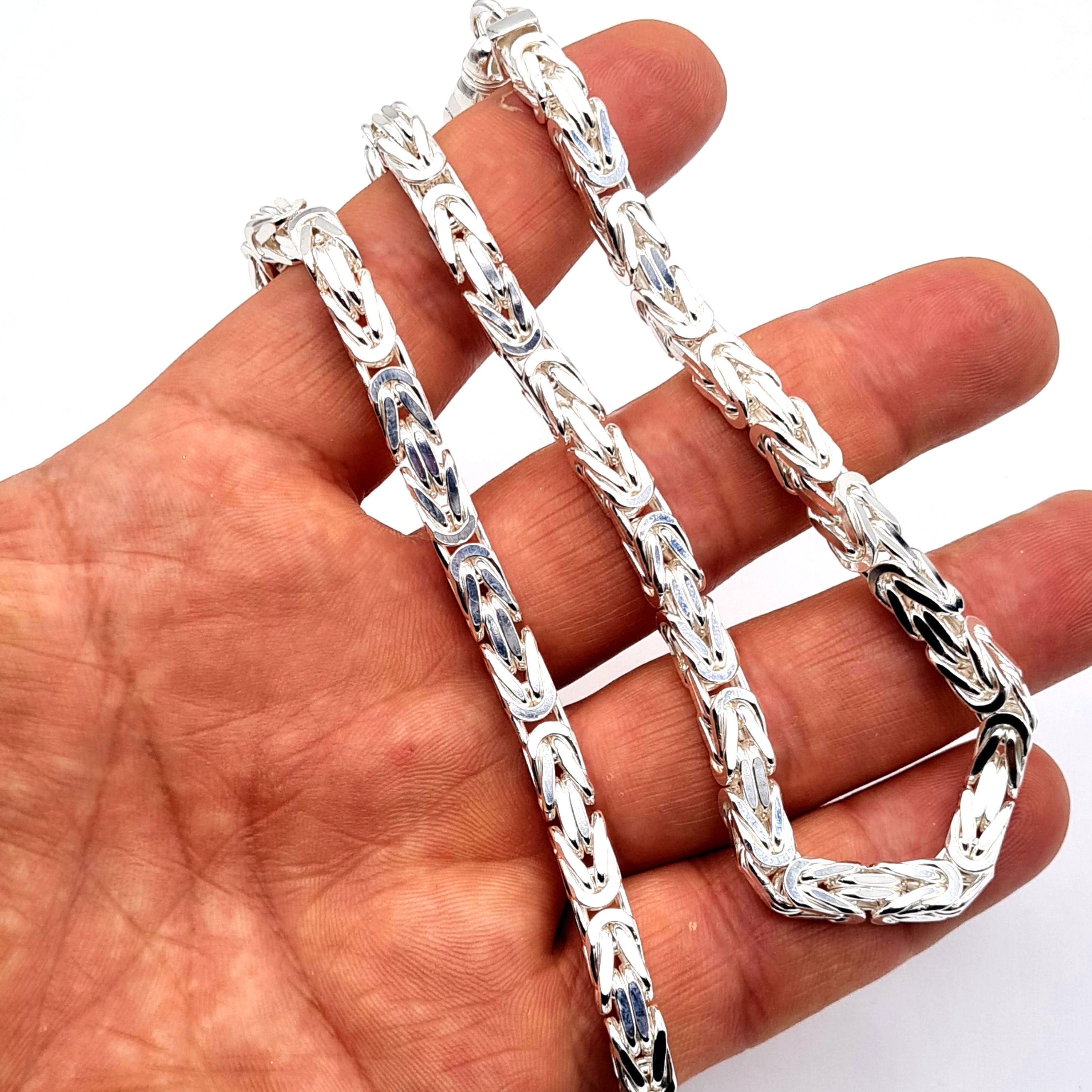 Byzantine Chain 925 Sterling Silver King Chain, Silver, Men's Chain ...