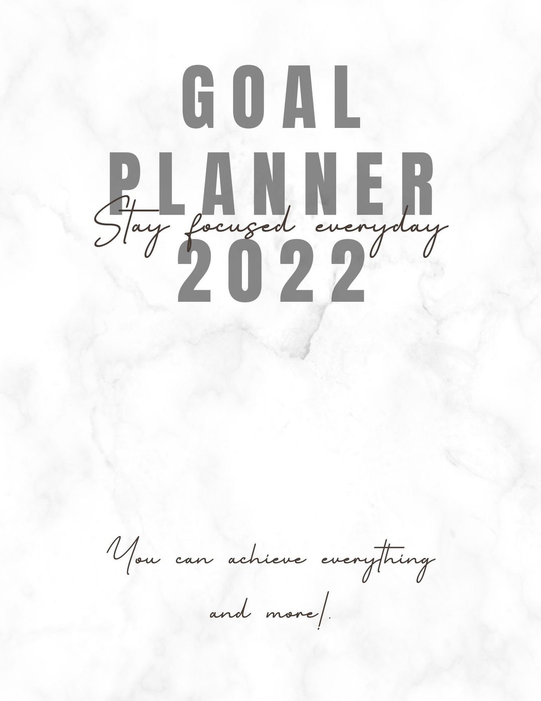 2022 Goal Planner Kit, 12 Printable Pages, Budget Tracker, Goal Tracker ...