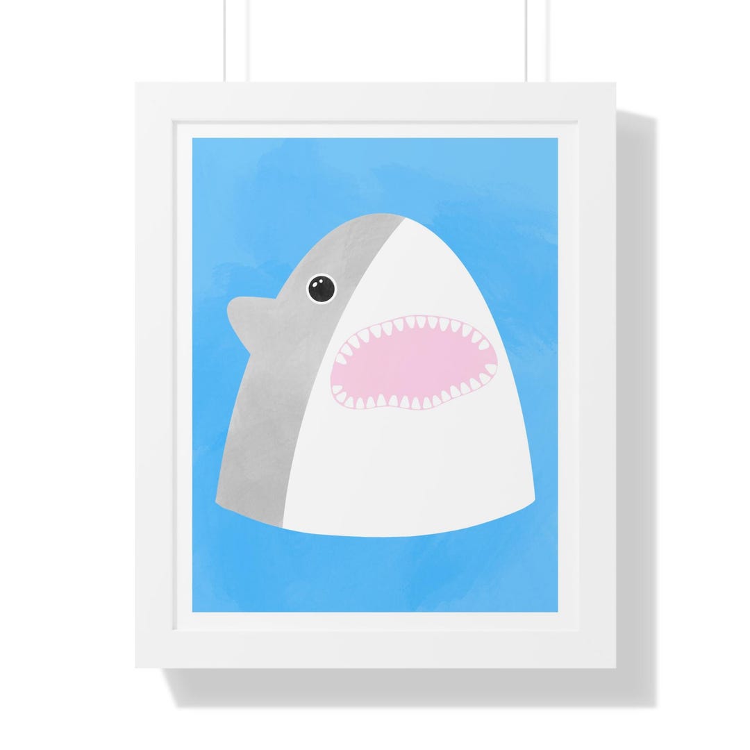 Framed SHARK Poster - Etsy