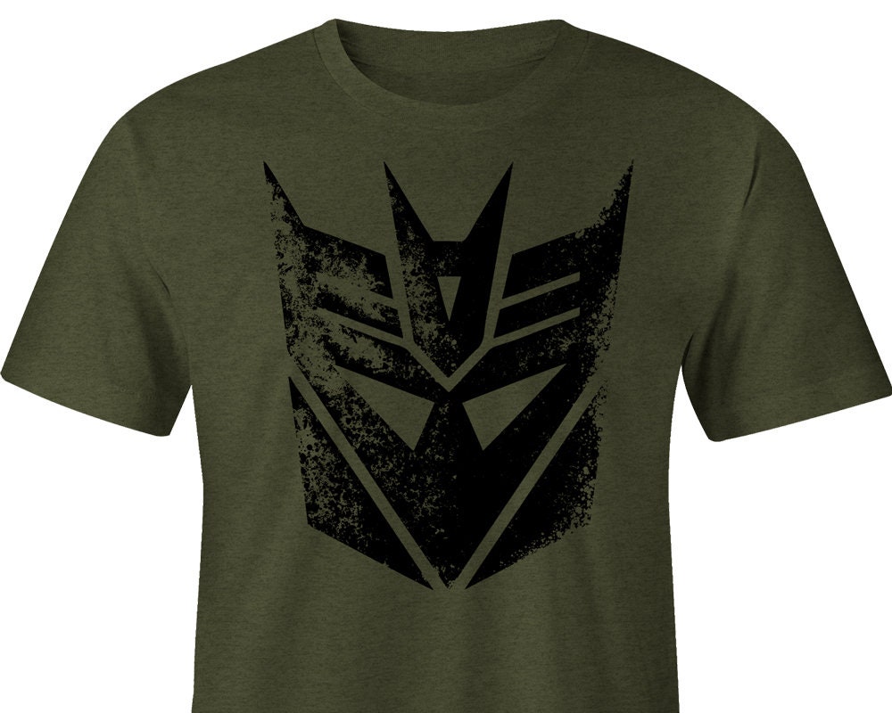 Decepticons Distressed Logo OD Green T-shirt, Transformers Shirt ...