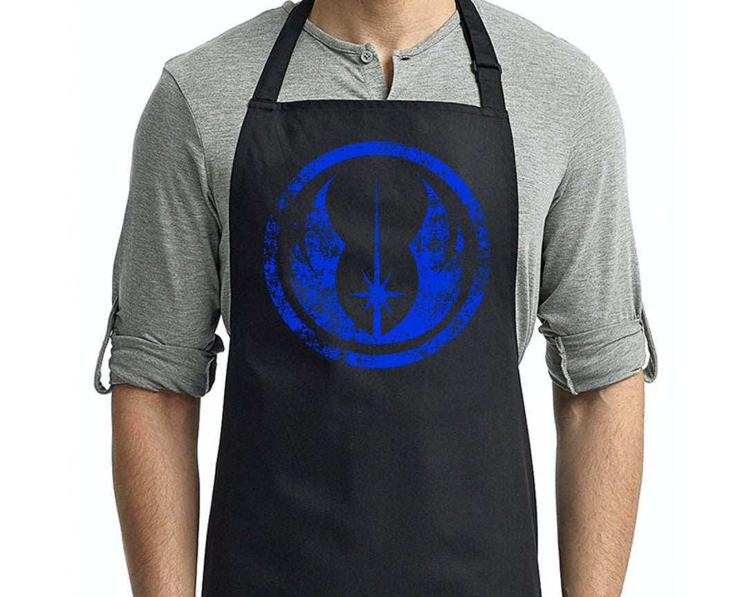 Jedi Distressed Blue Logo Apron, Jedi Distressed Apron, Star Wars Apron ...