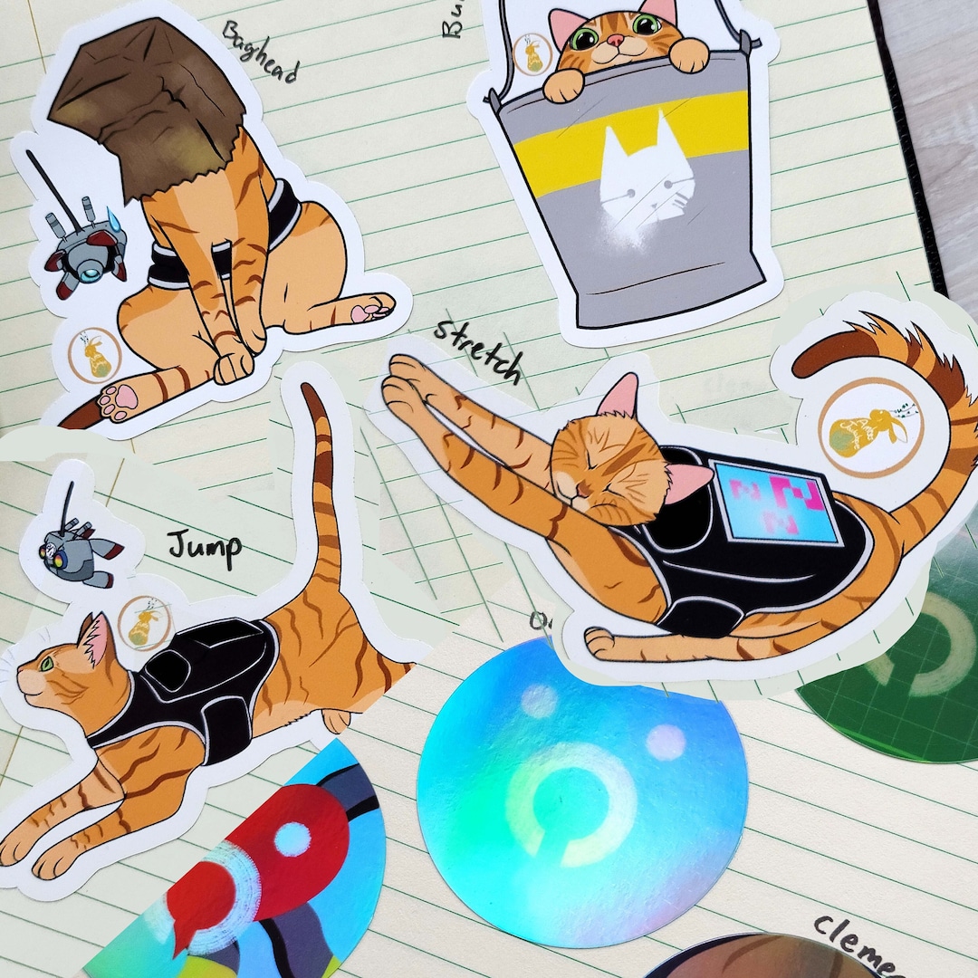 Stray Stickers - Orange Tabby Cat, Outsiders Logo - Etsy