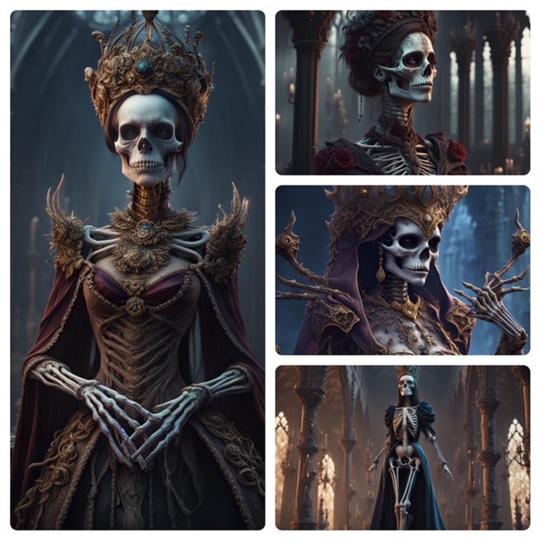 Gothic Skeleton Queen Set of 4 Digital Images - Etsy