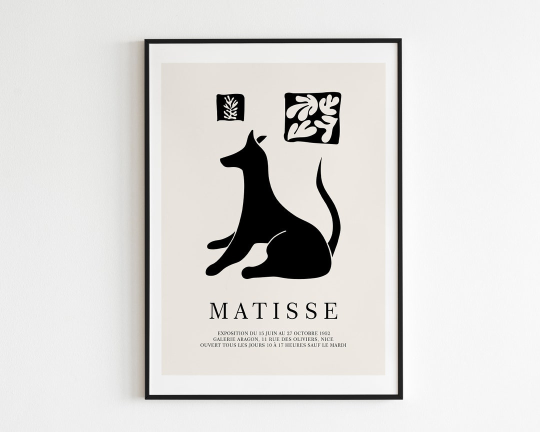 Henri Matisse Homage Beige Black Dog Mid Century Modern Gallery Wall ...