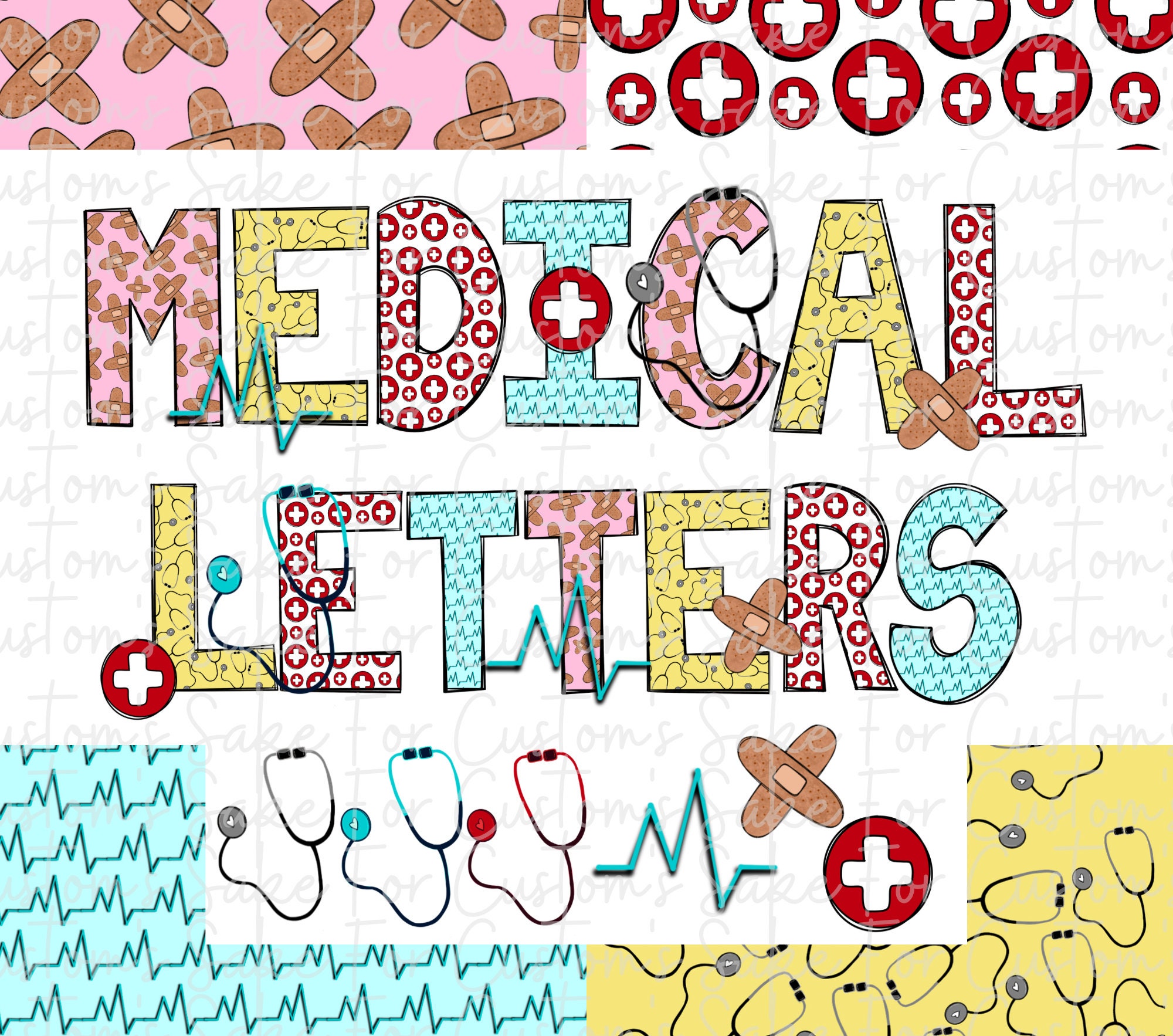 Medical Letters PNG Medical Alpha Nurse Letters Doctor - Etsy