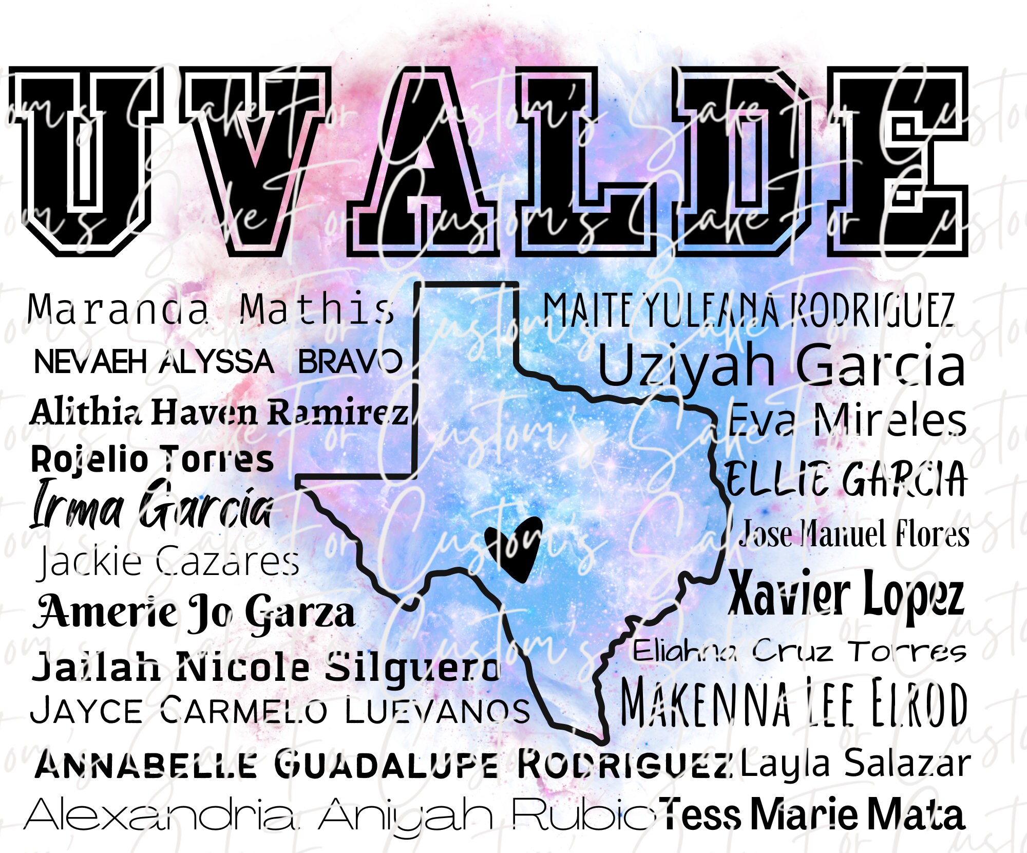 Uvalde PNG, 3 Image Bundle, Uvalde Design, Texas, Uvalde Victims ...