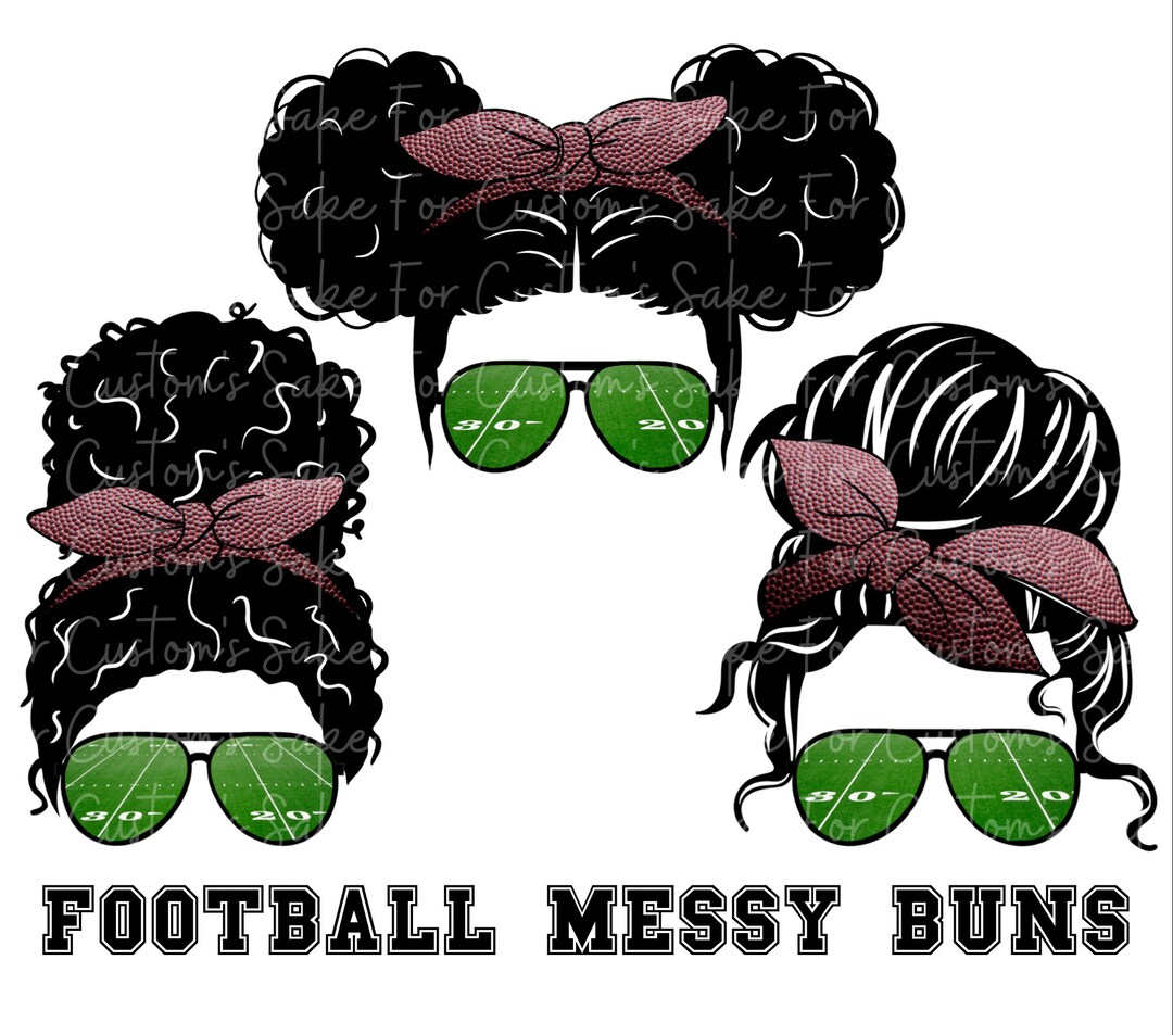 Football Messy Bun PNG, Messy Bun Bundle, Football, Football Lover ...