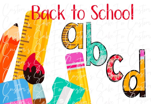 School Letters PNG School Theme Letters Back to School - Etsy