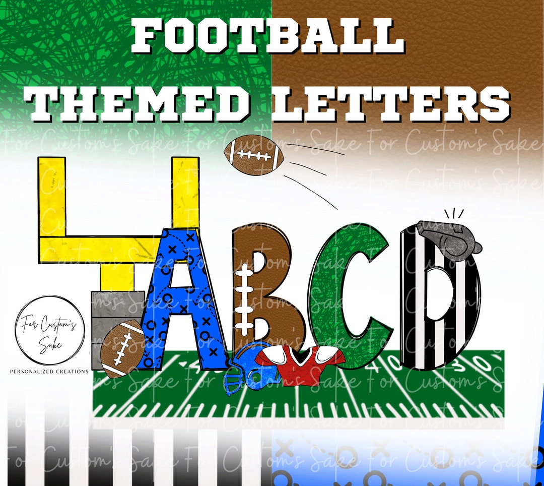 Football Alpha, Football Font, PNG, Football Letters, Gifts for Him ...