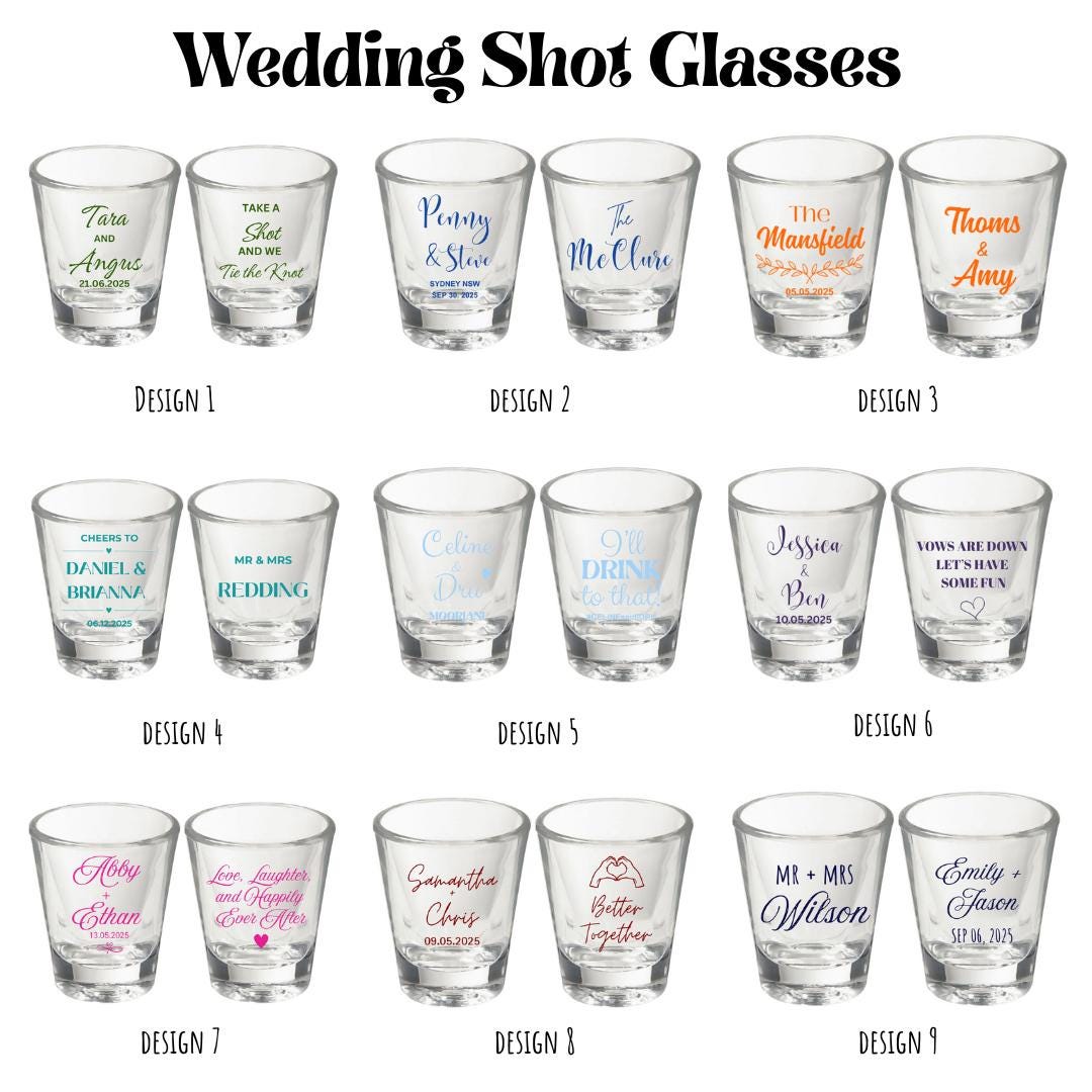 Custom Wedding Shot Glass |custom Shot Glass Gifts for Guests Bridal ...