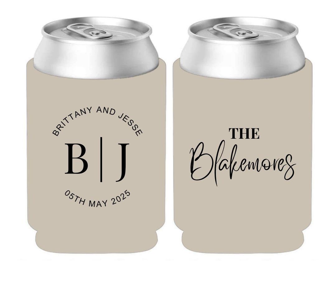 Custom Stubby Holder|custom Wedding Stubby Holder|personalized Can Cooler|engagement Party Favor ...