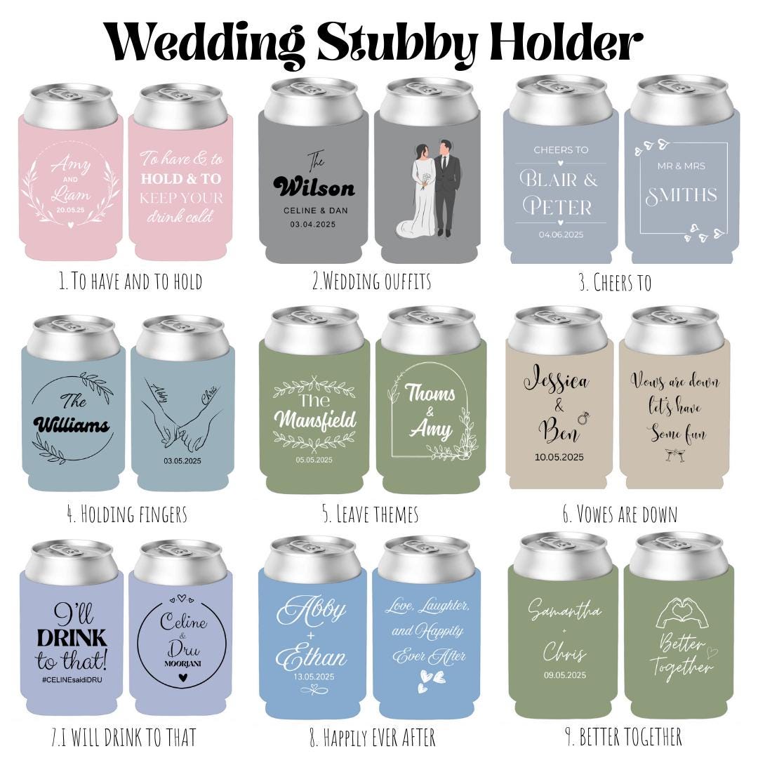 Custom Stubby Holder|custom Wedding Stubby Holder|personalized Can ...
