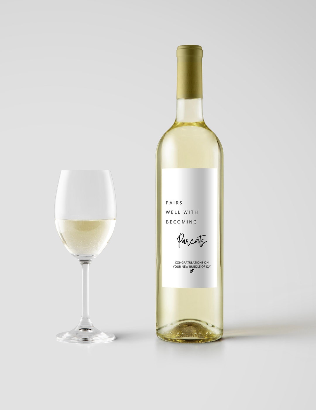 New Parents Wine Label|pairs Well With Becoming Parents|gift for New ...