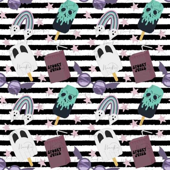 Spooky Girl Summer Seamless File Seamless Pattern Digital - Etsy
