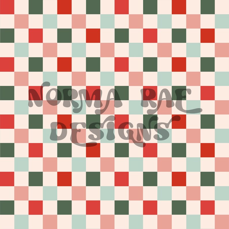 Christmas Checker, Checkered, Seamless File, Seamless Pattern, Hand ...