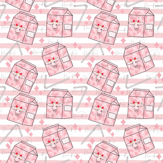 Strawberry Cow Strawberry Cow Seamless Milk Seamless | Etsy