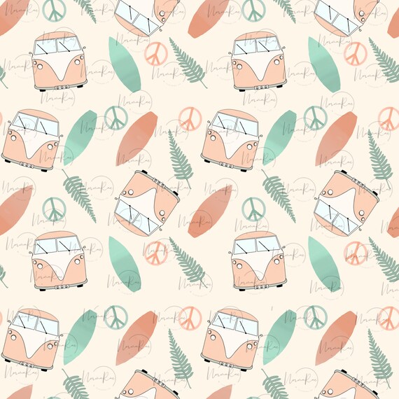 Retro Van Seamless Retro Van Seamless File Seamless | Etsy