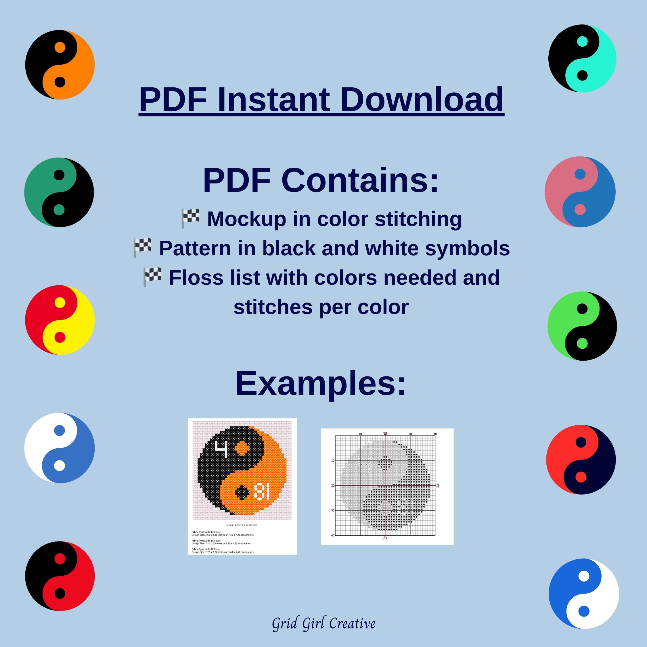 Oscar Piastri Mclaren Cross Stitch Pattern Yin Yang, Formula 1 Racing ...