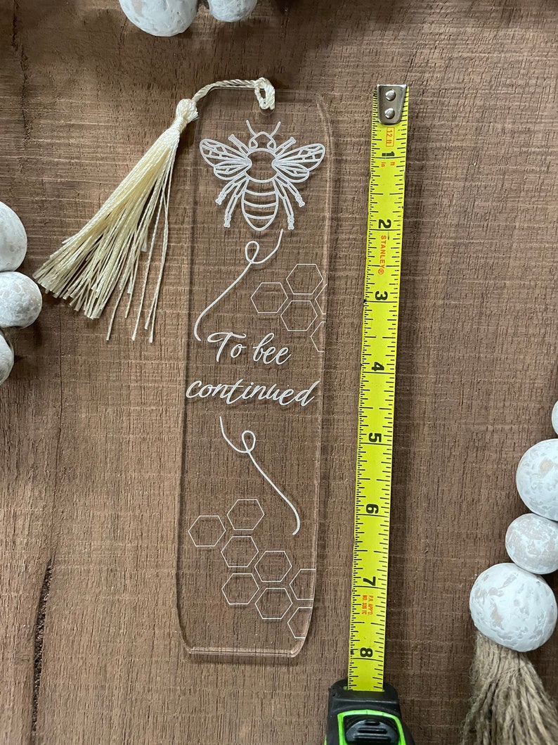 Extra Large Acrylic Engraved Bookmarks Plant and Bee Themed FREE ...