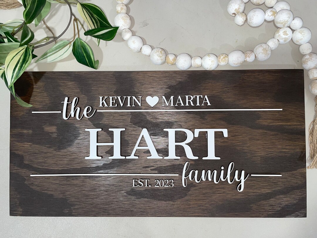 Family Established Sign Stained Laser Cut Wood 3D Lettering 20X10 - Etsy
