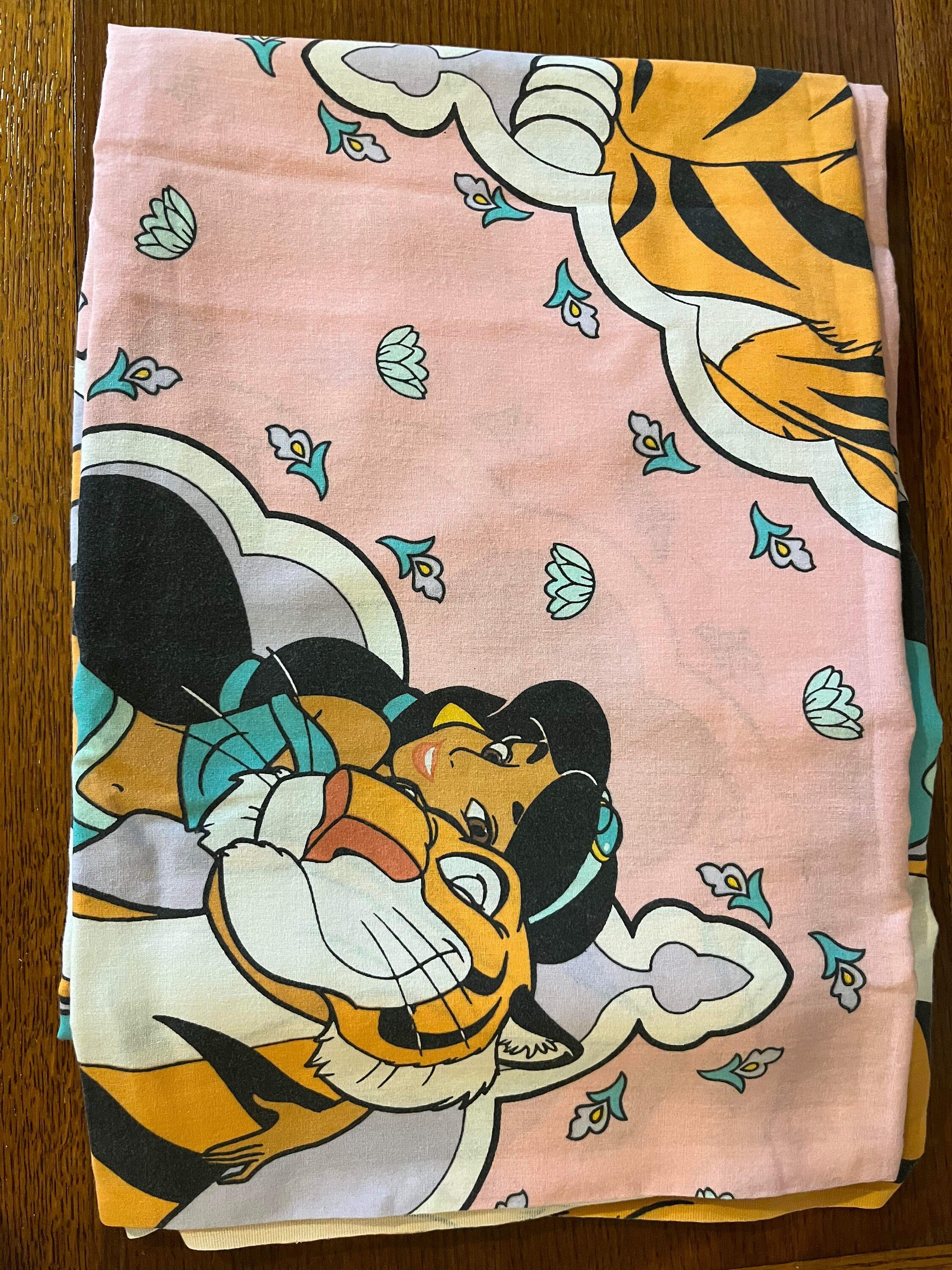 Vtg 90's Disney's Aladdin Jasmine and Rajah Twin Flat Sheet Kids ...