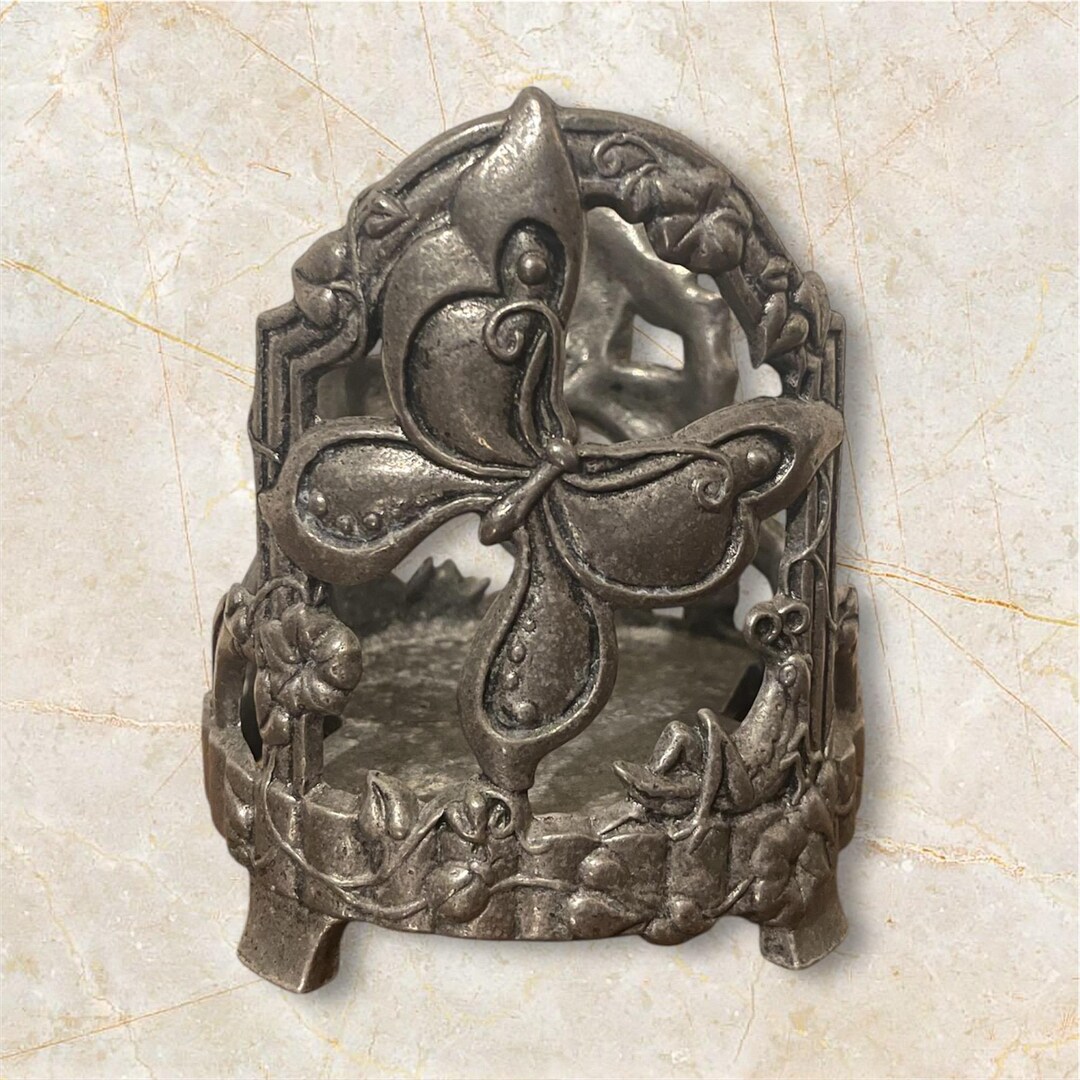 Vintage Large Carson Pewter Butterfly Round Candle Holder - Etsy