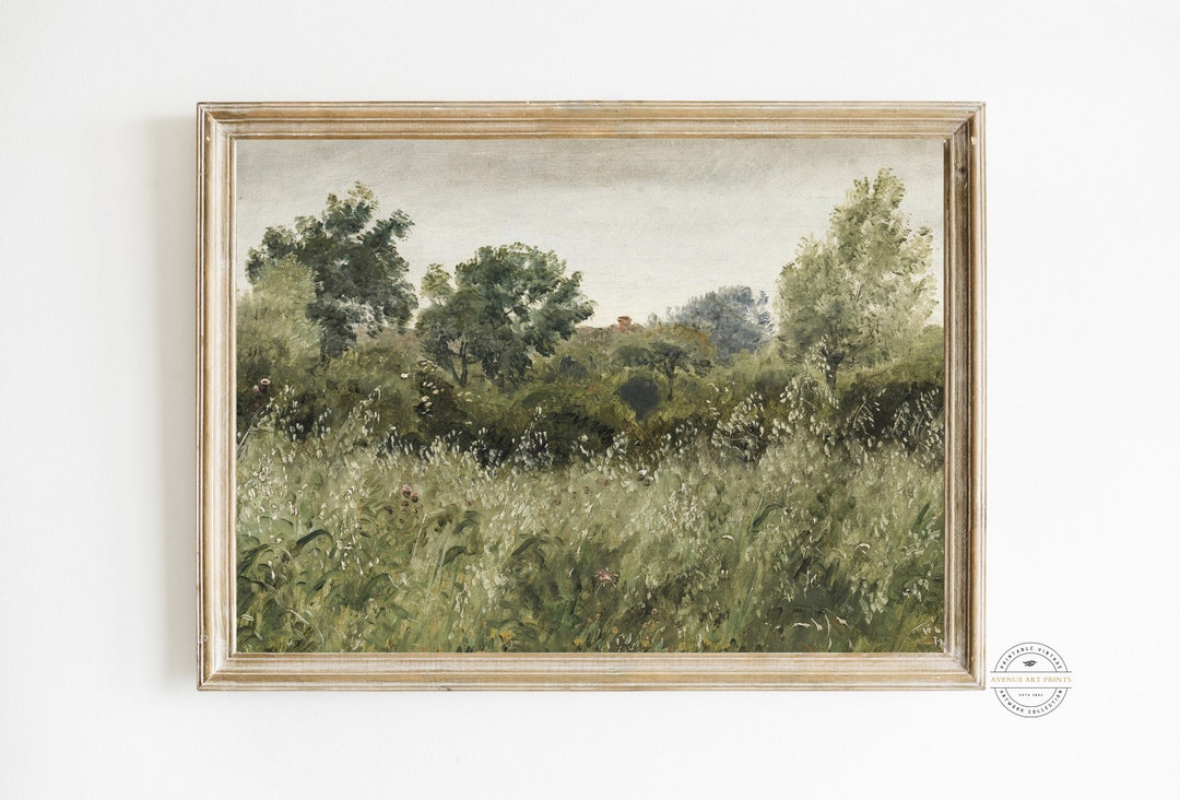 Oat Field Art Print Digital Download Green Field of Oats Antique ...