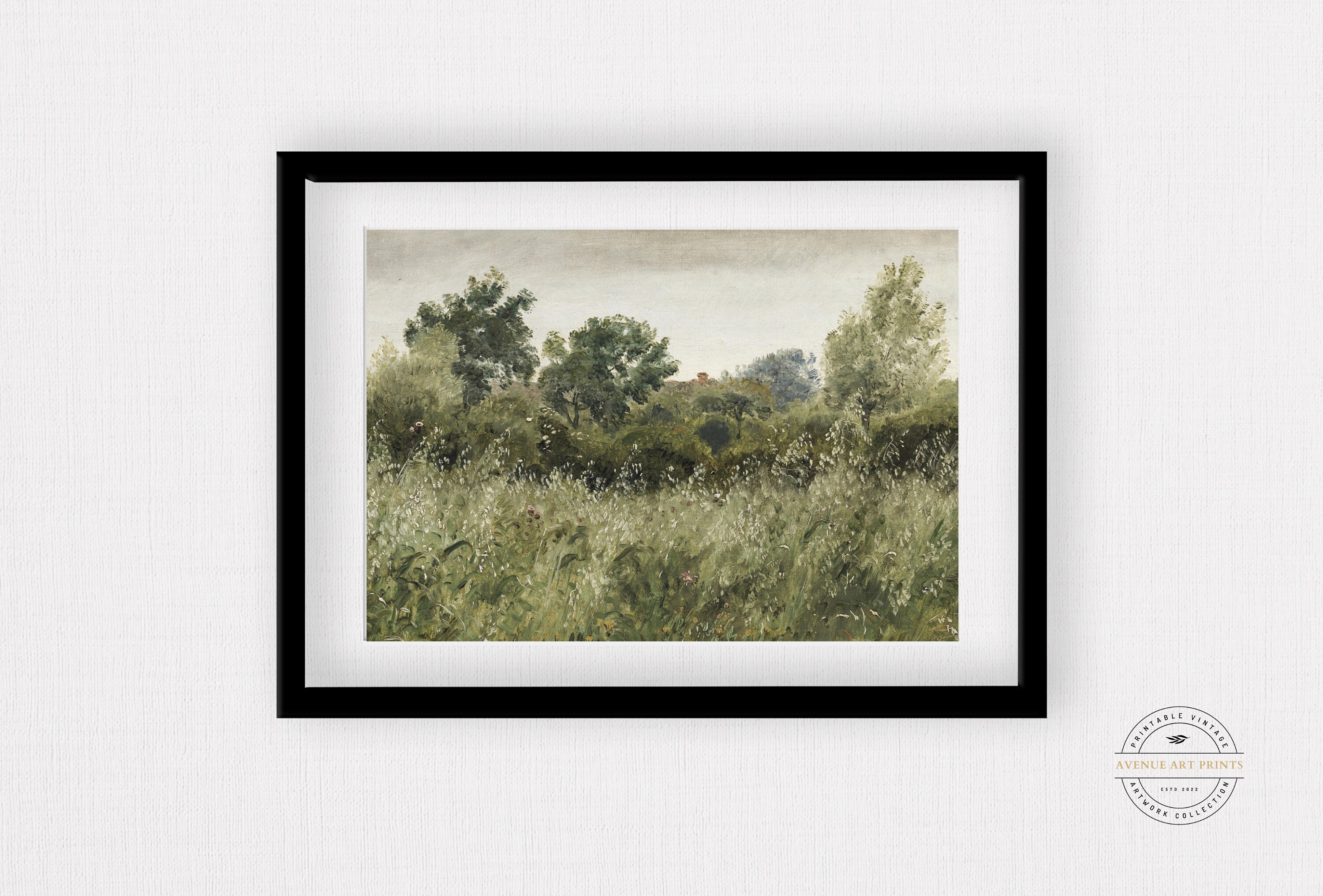 Oat Field Art Print Digital Download Green Field of Oats Antique ...