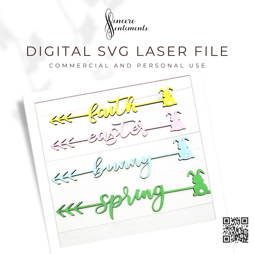 Easter Plate Setting Arrows Easter Bunny Faith Spring Wooden Word JPG ...