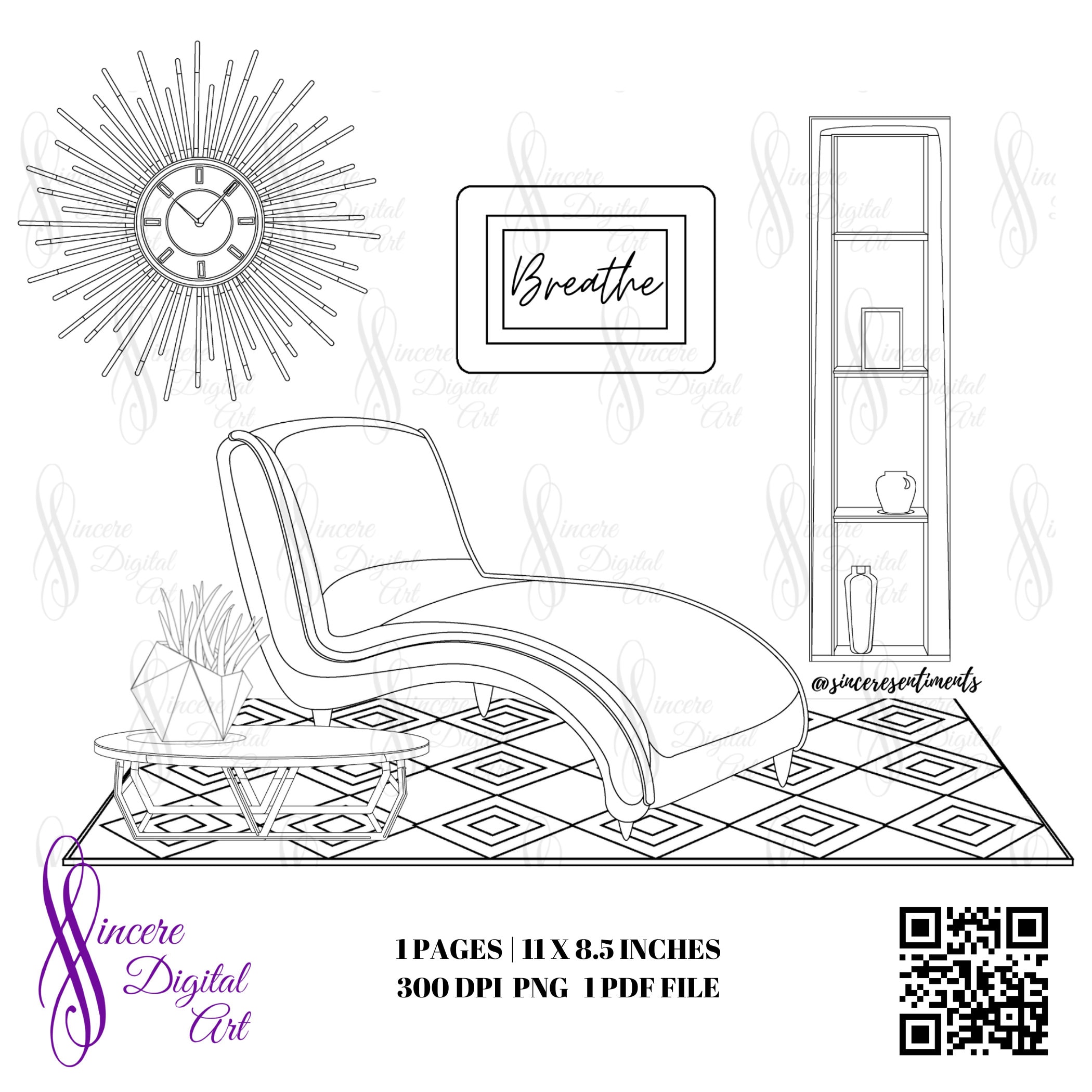 Breathe Printable Activity & Coloring Page Calm Paint and Sip Adult ...