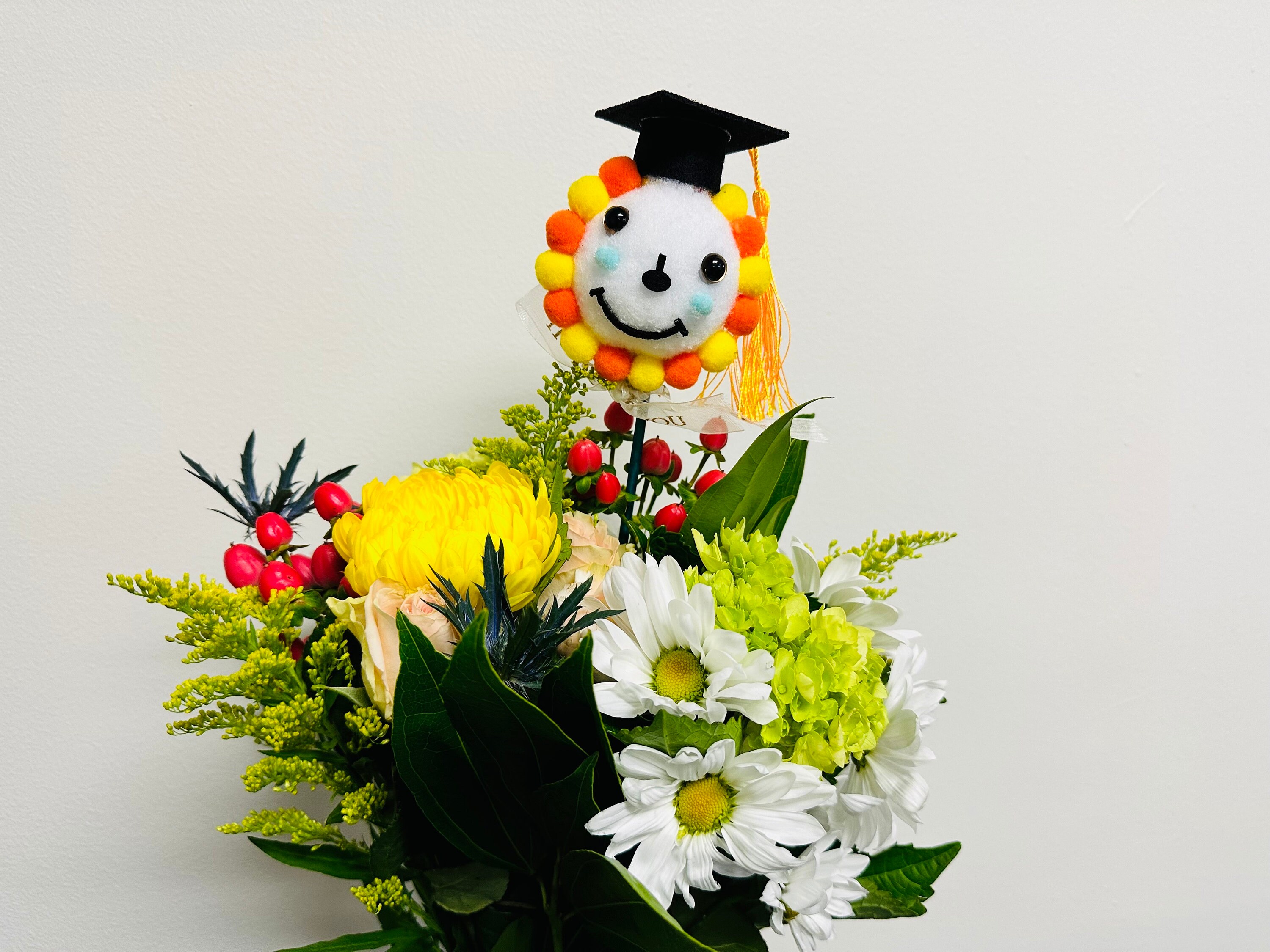 Wreath Graduation Cap Doll, Graduation Flower Bouquet Topper - Etsy