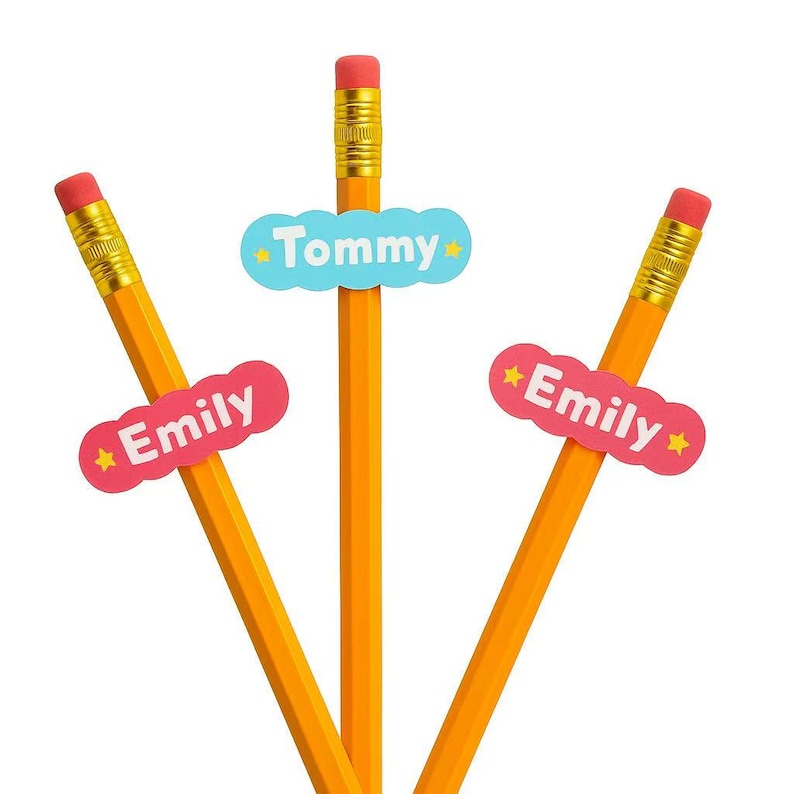 Personalized Pencil Name Tags – Custom School Supplies Labels for Kids ...