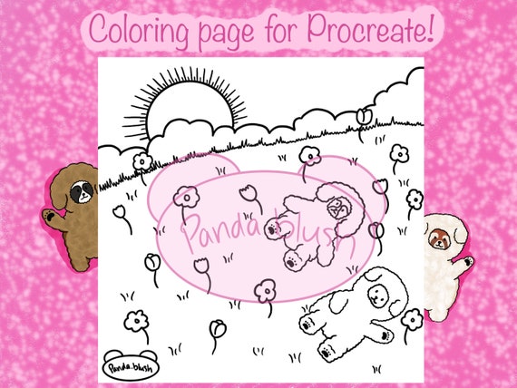 Digital Coloring Page Procreate Coloring Page Coloring Etsy