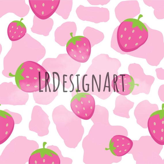 Strawberry Cow Print Seamless Digital File - Etsy