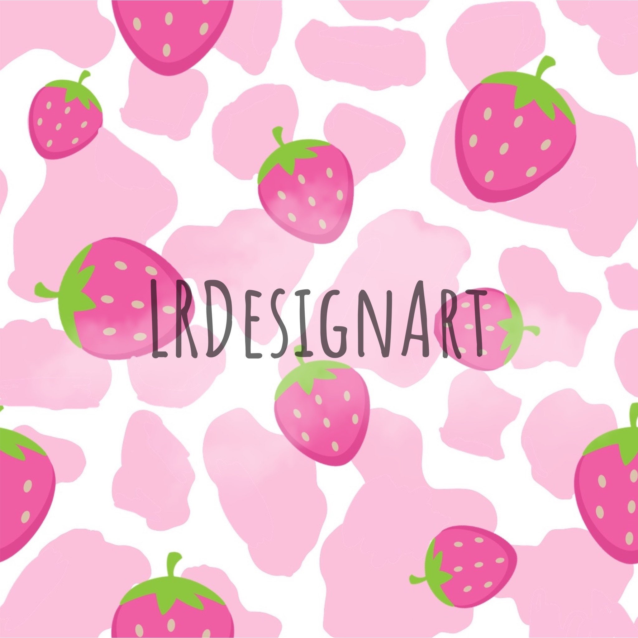 Strawberry Cow Print Seamless Digital File - Etsy
