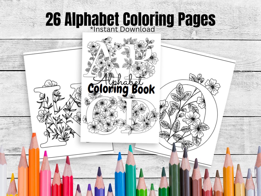 26 Alphabet Coloring Pages - Instand Download, Aphabet Colouring Book ...