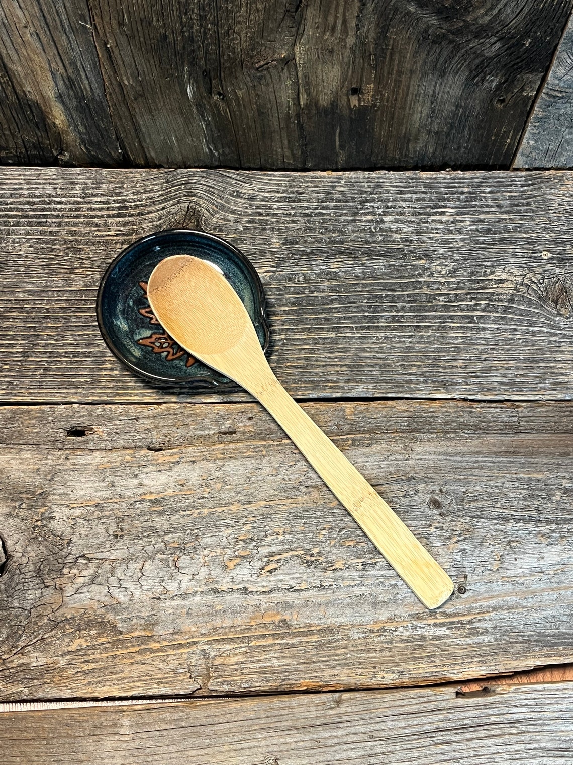 Maple Leaf Spoon Rest | Electric Blue | Handmade Ceramic Kitchen ...