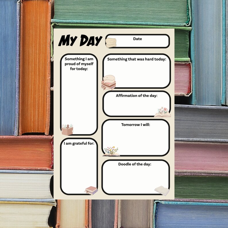 Self-reflection Worksheet for Kids (books) & Engaging Daily Mindfulness ...