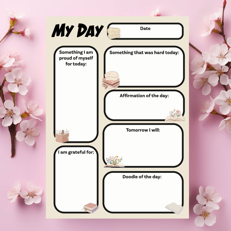 Self-reflection Worksheet for Kids (books) & Engaging Daily Mindfulness ...