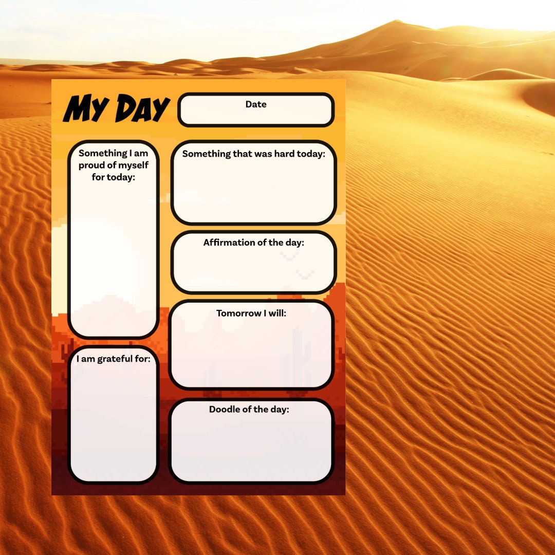 Self-reflection Worksheet for Kids (pixels) & Engaging Daily ...