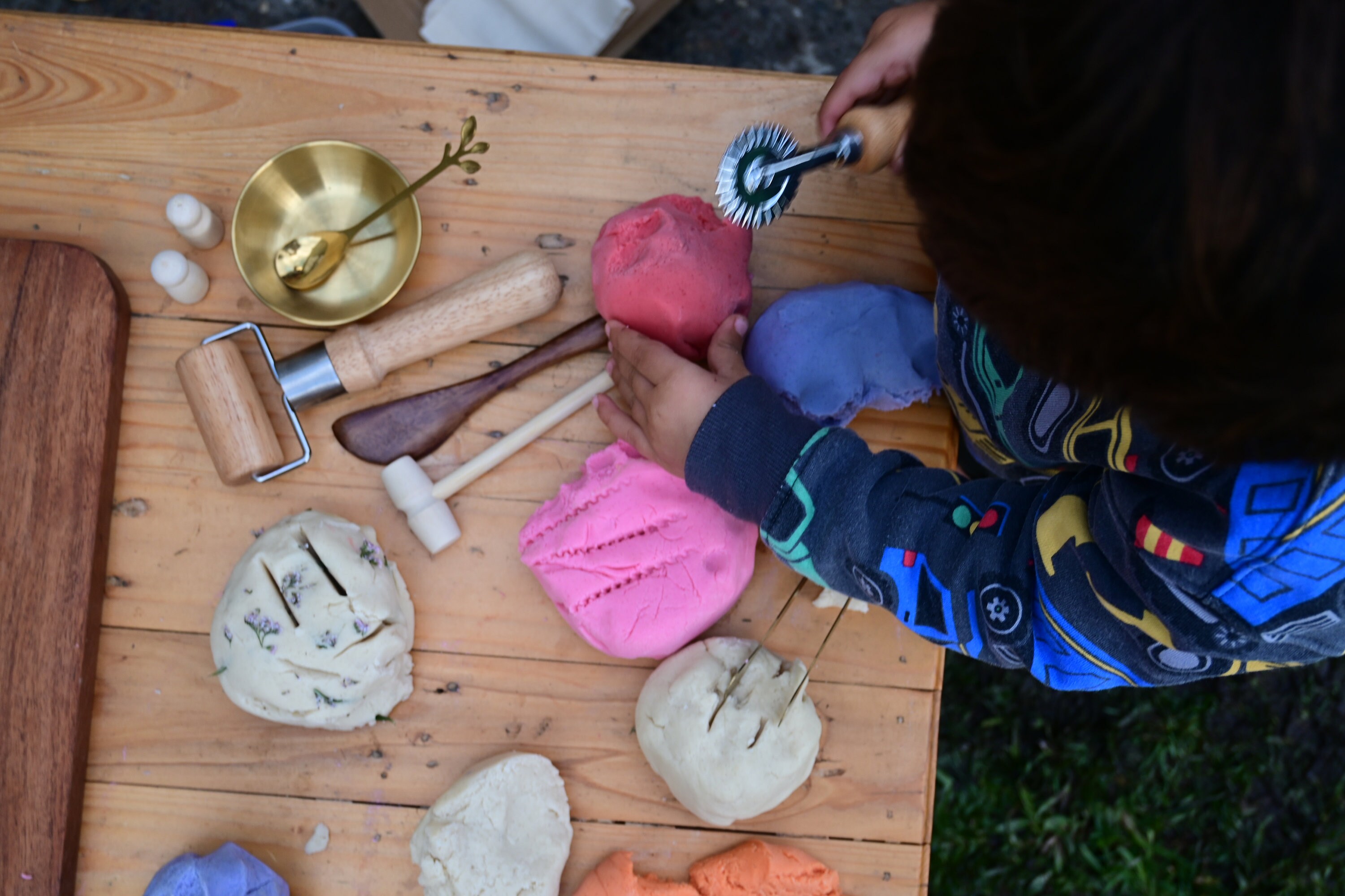 Montessori-inspired Wooden and Metal Playdough Toy Set - Etsy