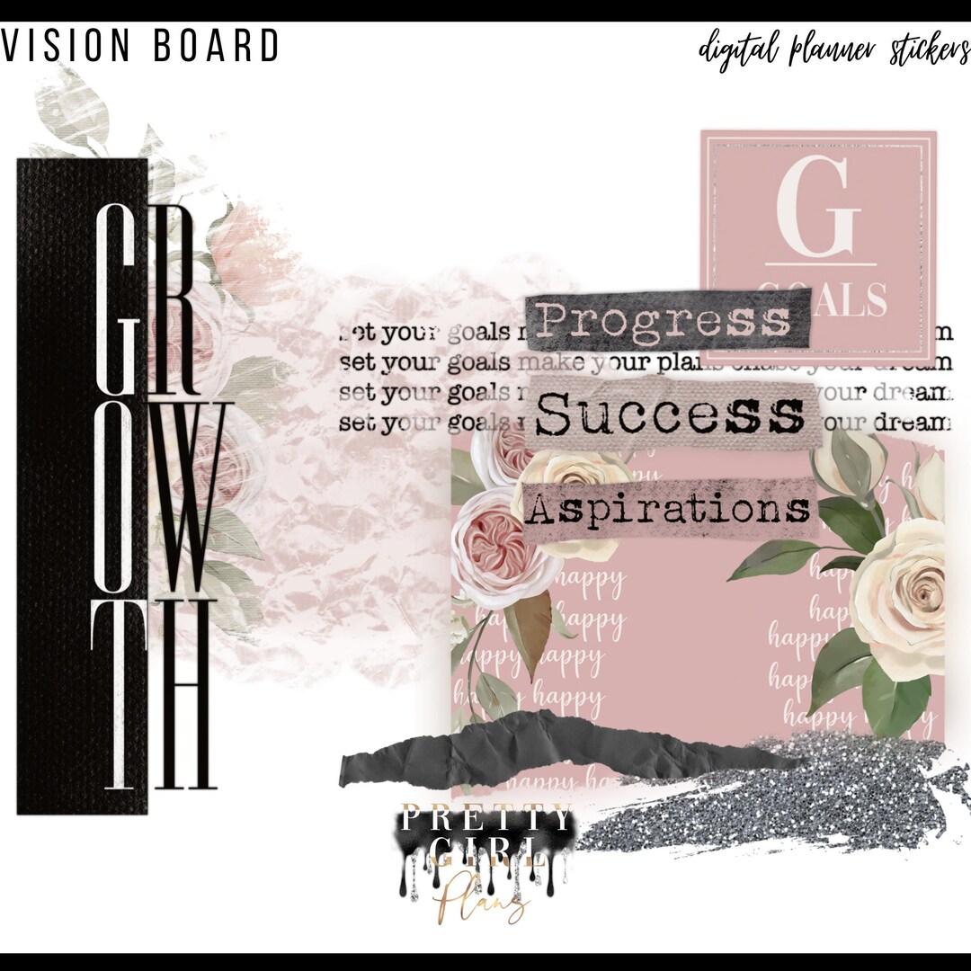 The Vision Board Collection, Digital Planner Stickers, Digital Planning ...