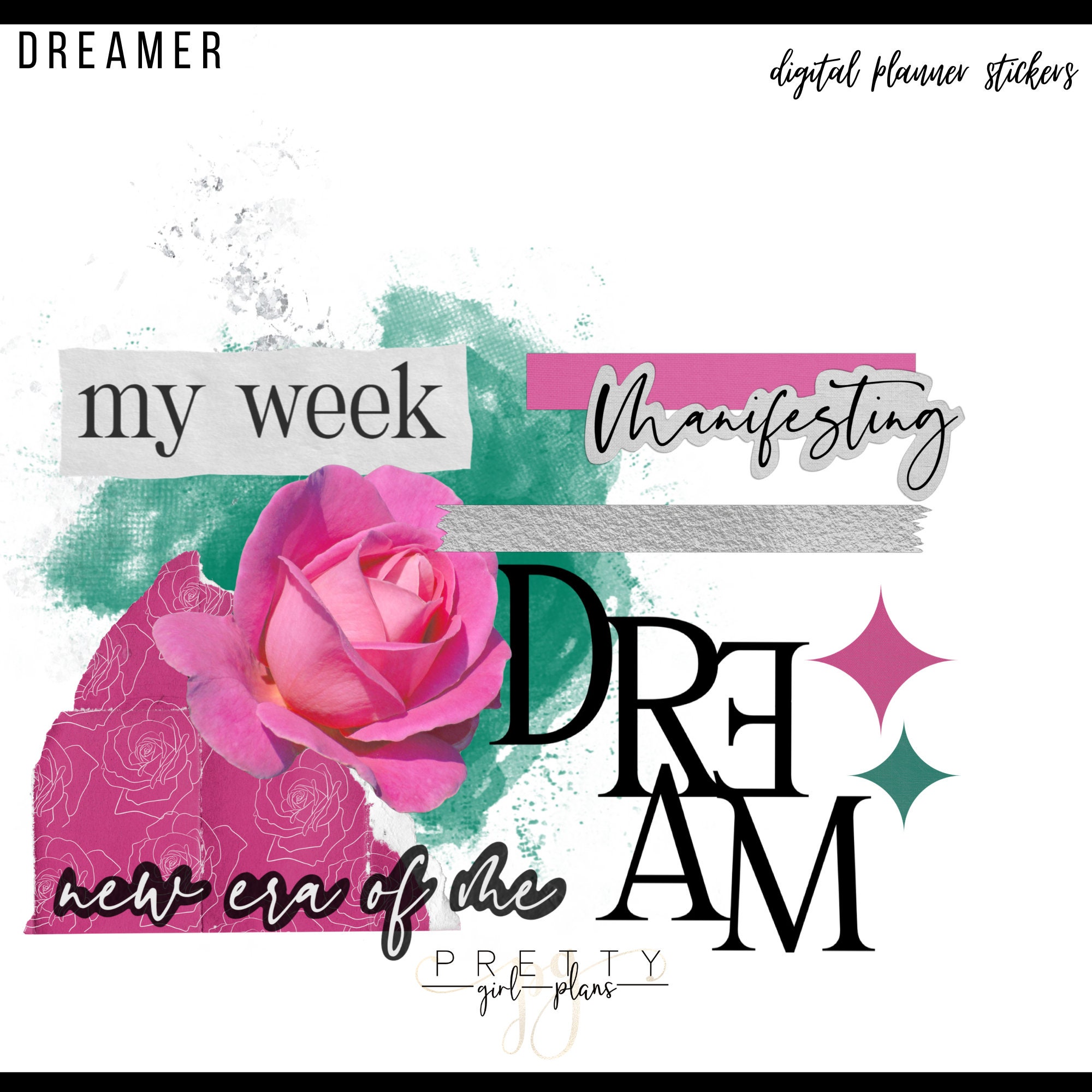 The Dreamer Collection, Digital Planner Stickers, Goodnotes Stickers ...