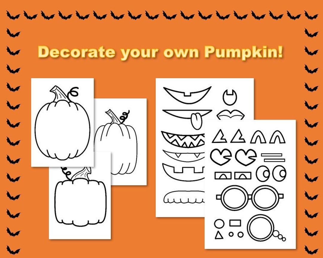 Decorate Pumpkin | Halloween Kids Activity DIY Jack-o-lantern Craft - Etsy