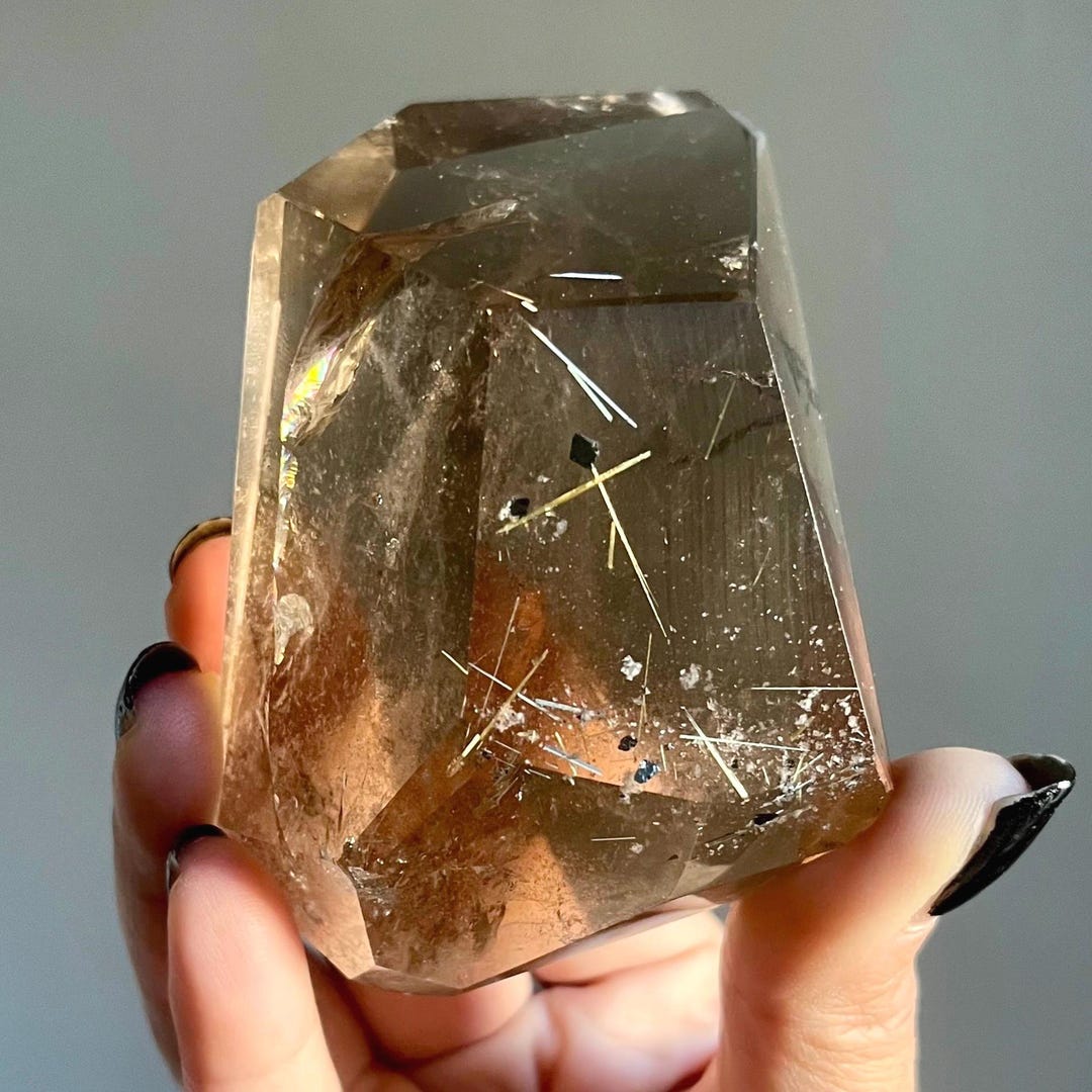 Gold Rutile Specularite Hematite Natural Citrine Inclusion Quartz Rare ...
