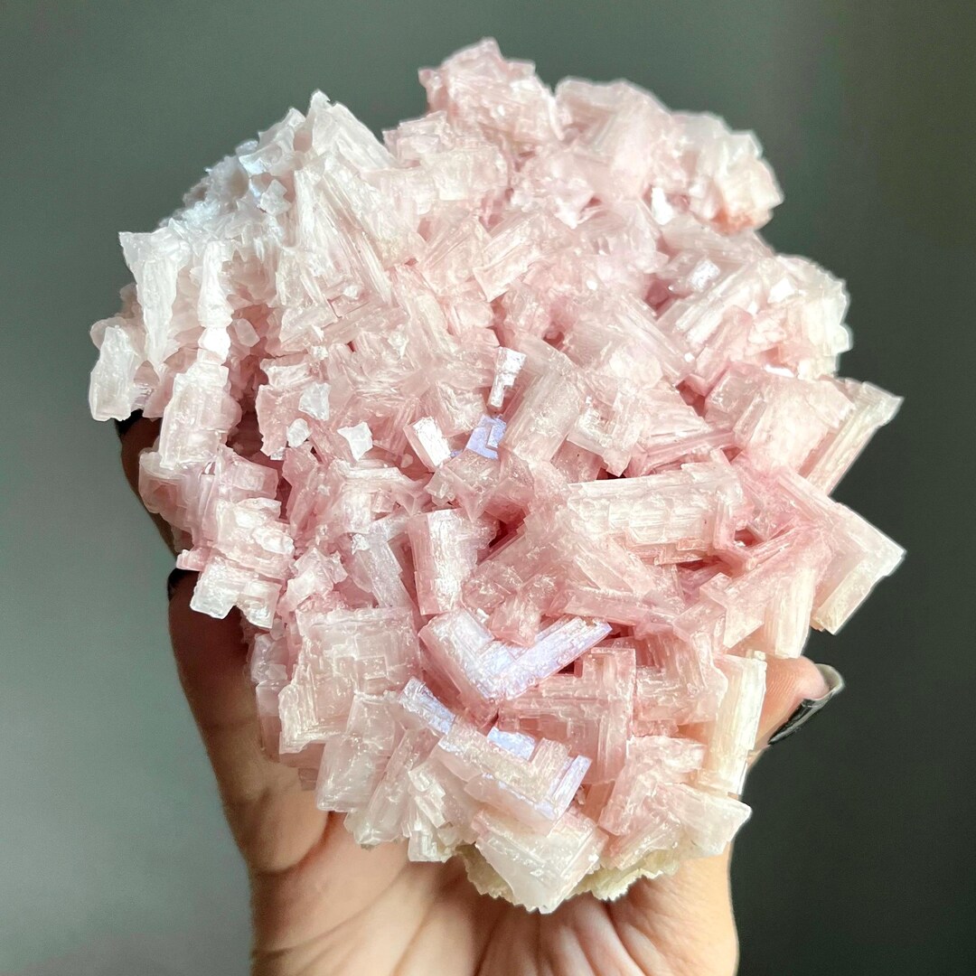 Hand Tended Pink Halite Searles Lake Mineral Salt Crystal | 442g Large ...