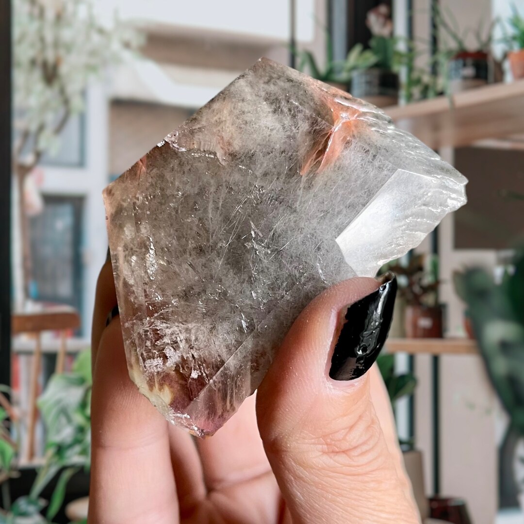 Angel Hair Amphibole Rutile Quartz Grey & Silver Rutile W/ Red ...